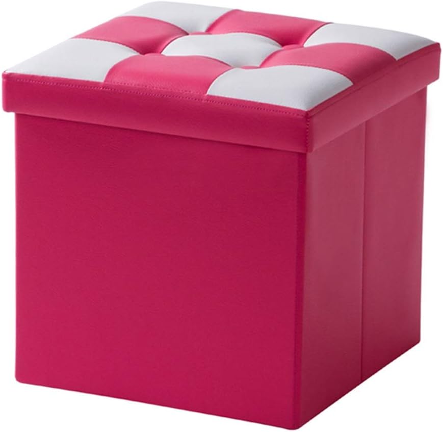 Storage Stool Storage Box Leather Footstool Foldaway Upholstered ...