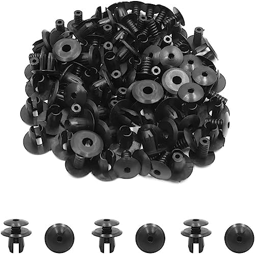 Amazon.com: 10mm Dia Hole Clips Black Plastic Expanding Rivets 50pcs ...