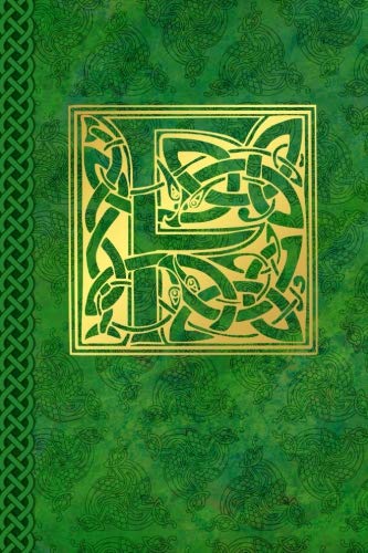 Celtic Letter F Vintage Irish Monogram Journal: Green Gold Celtic Knot ...
