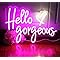 Amazon.com: Hello Gorgeous Neon Signs White LED Light Hello Beautiful ...