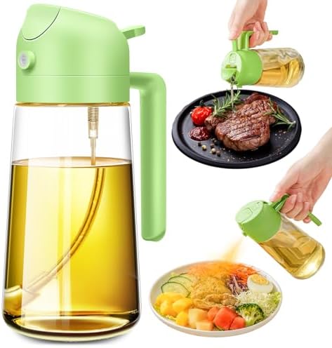 Amazon.com: DAQJIOO 2 in 1 Oil Dispenser & Sprayer: 17oz/500ml Glass ...