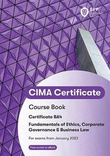 Buy CIMA BA4 Fundamentals of Ethics, Corporate Governance and Business ...