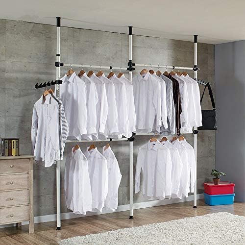 Yesbon Adjustable Clothes Rack, Floor to Ceiling Closet Garment Hanger ...