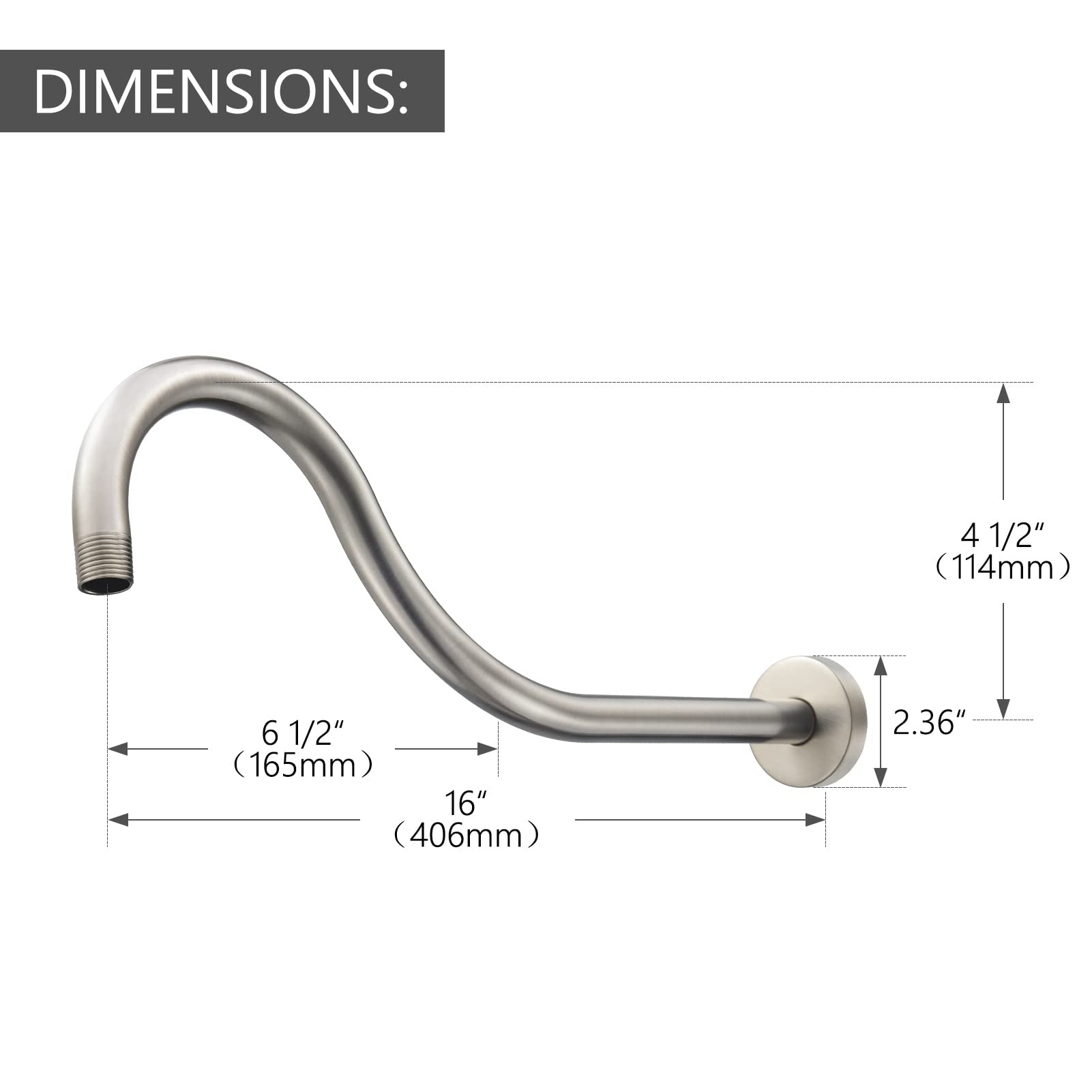 Snapklik.com : LowCUS High-end Wall Mounted Extention Shower Arm For ...