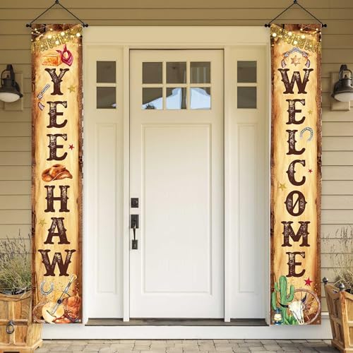 Amazon.com: 11pcs Wild Western Door Decorations Cowboy Party Banner ...
