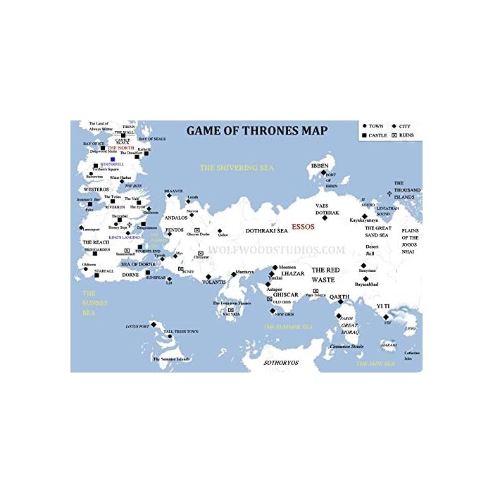 Buy WOLFWOOD STUDIOS Game of Thrones MAP Picture Poster ESSOS Kings ...