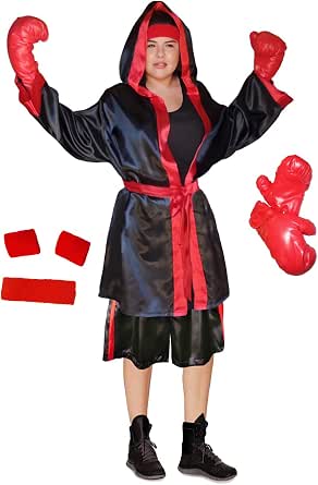 Sanctuarie Designs Women’s Boxer Costume Plus Size 7pc Deluxe Kit 1x ...