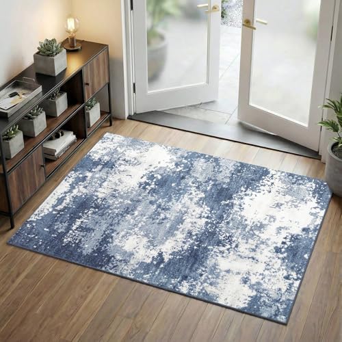 Amazon.com: Entryway Rug 3x5 Blue Door Mat Indoor Entrance 36x60 ...