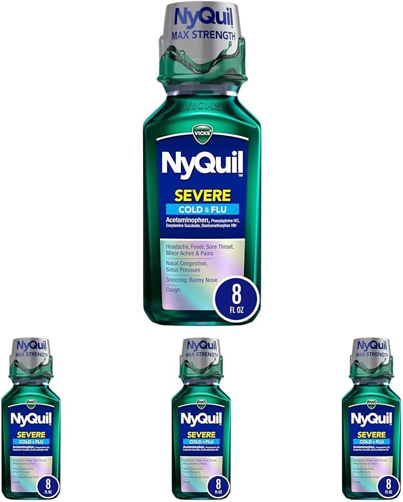 Amazon.com: Vicks NyQuil Severe Cold and Flu Relief Liquid Medicine ...