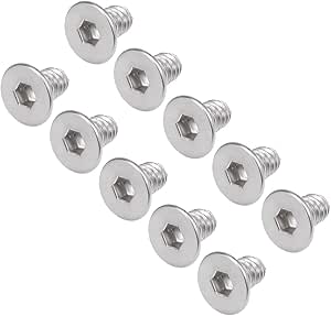 uxcell M3x5mm Flat Head Machine Screws Inner Hex Screw 304 Stainless Steel Fasteners Bolts 40Pcs ...