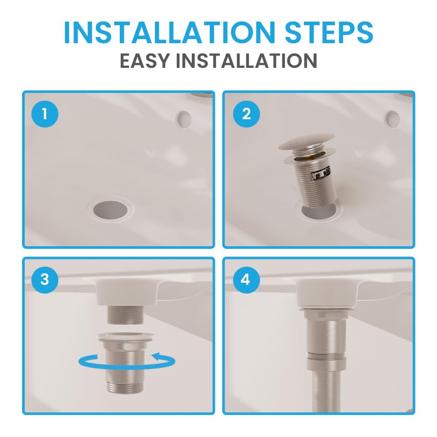 Bchlein Universal Drain Set with Overflow (Brushed Stainless Steel ...