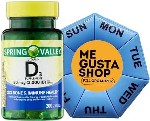 Amazon.com: Spring Valley Vitamin D3 Supplement, 50 Mcg 2,000 IU, 200 ...