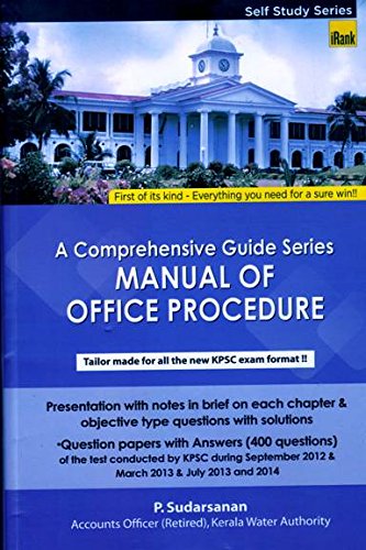 A COMPREHENSIVE GUIDE SERIES MANUAL OF OFFICE PROCEDURE : P SUDARSANAN ...
