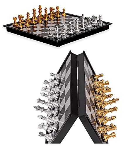 Buy FunBlast Small Size Travel Magnetic Chess - Gold & Silver Chess ...