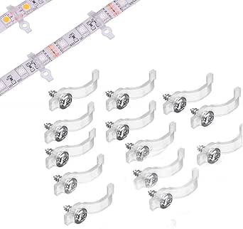 100 Pack LED Strip Light Mounting Brackets, Fixing Clips for 10mm Wide ...