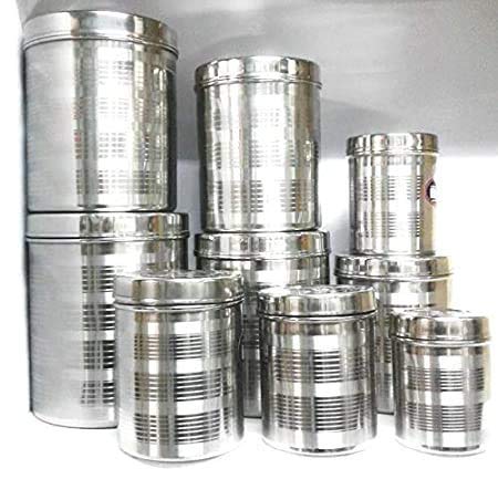Buy kanha Craft (Rajlakshmi) Stainless Steel Storage Heavy Atta/Sugar ...