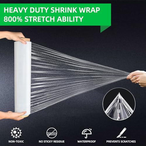 Snapklik.com : YXX-TECH Clear Stretch Wrap Roll- 13 X 1200ft 80 Gauge ...