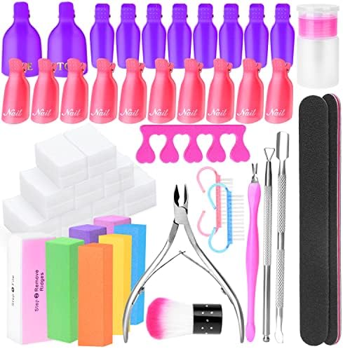 Amazon.com : Makartt Gel Nail Polish Remover Clips Kit,With Double ...