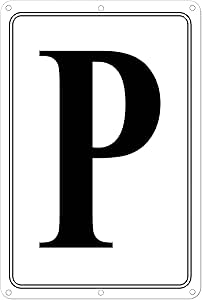 Amazon.com : i-CowFun Premium Aluminum Letter Sign P - 12" X 8" Parking ...