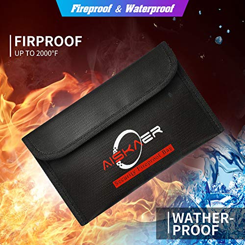 Snapklik.com : 2PACK 8x 5 Fireproof Money Bag,Small Fireproof Bag ...