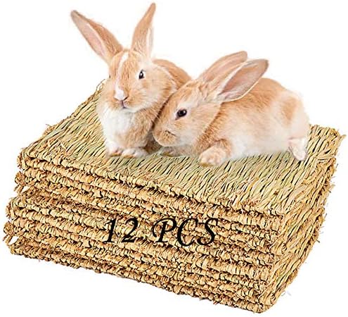 Amazon.com : Hamiledyi Rabbit Grass Bed,Bunny Natural Straw Woven Mat ...