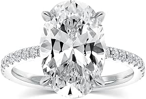 Amazon.com: Effinny 3.5ct Elongated Oval Cut Engagement Ring,No Tarnish ...