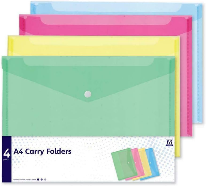 Anker International, Stationery, 4 A4 Carry Folders : Amazon.co.uk ...