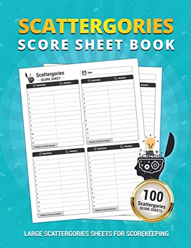 Amazon.com: Scattergories Score Sheet Book: 100 Large Score Sheets For ...
