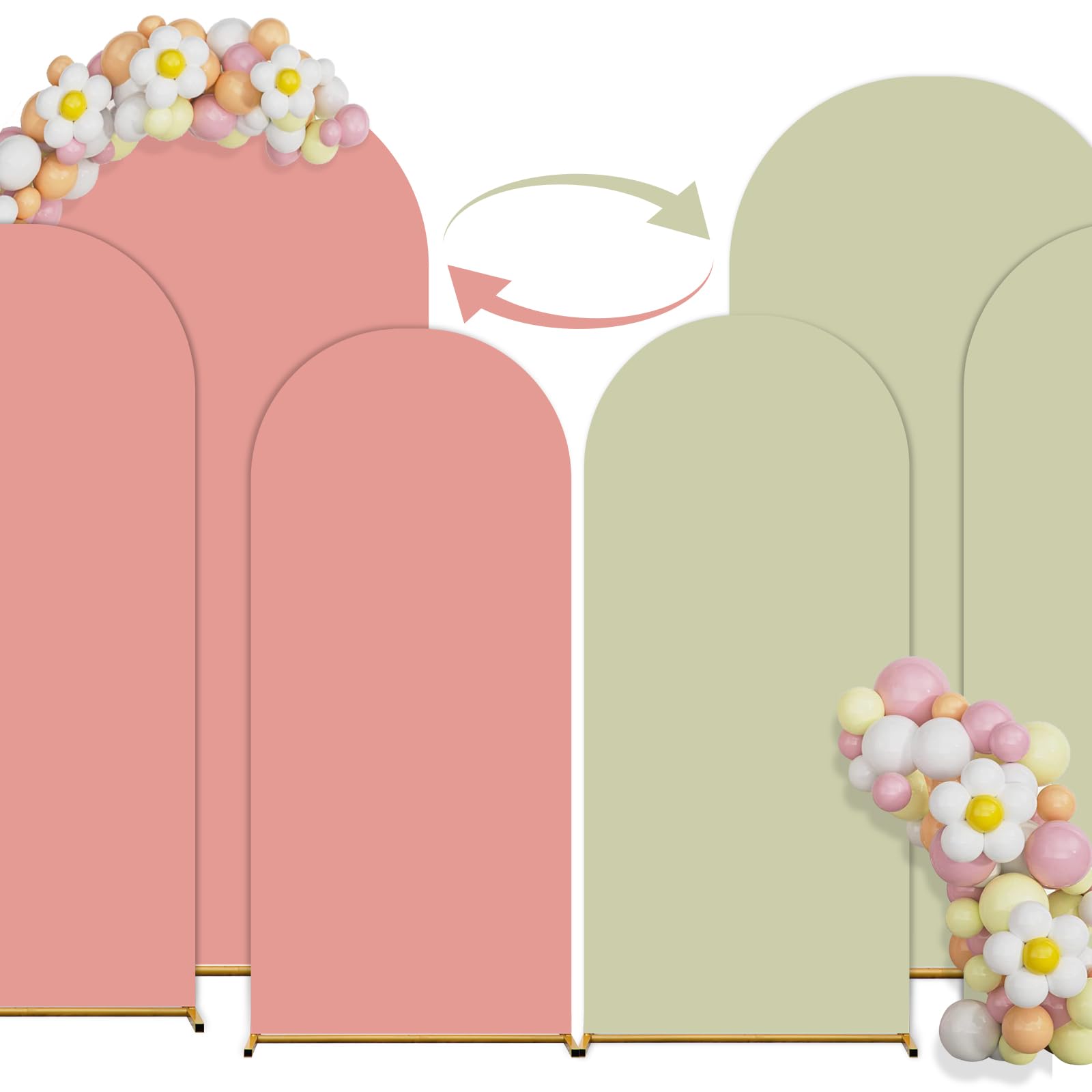 Amazon.com: Double Color Set of 3 Arch Backdrop Cover,Spandex Fitted ...