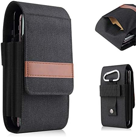 Vertical Nylon Dual Pocket Phone Holster Pouch Belt Clip Case Holder ...