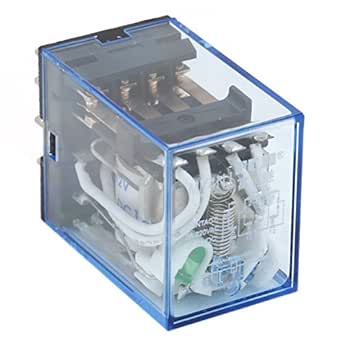 Heschen Gereral Purpose Power Relay, MY4NJ, 12VDC Coil, 3A 220VAC/24VDC, 4PDT, LED Indicator, 14 ...