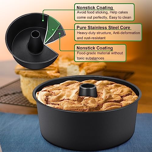 Snapklik.com : Nonstick Angel Food Cake Pan, 10 Inch Cake Pan Round ...