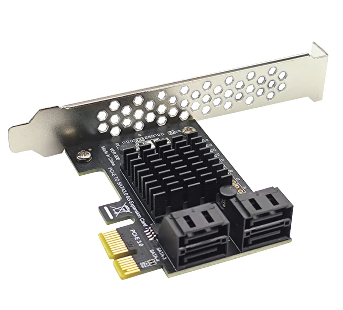 Placa Adaptador Pci-e Pcie x1 4 Portas Sata 3 6gbps Hd Ssd Perfil Alto ...