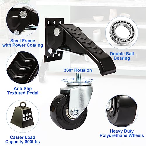 Snapklik.com : Workbench Casters Set Of 4, Heavy Duty Retractable ...