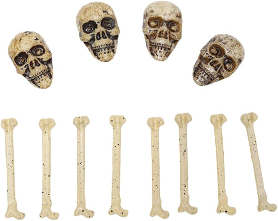Amazon.com: LUOZZY 12pcs Halloween Skulls & Bones Toys Fake Skeleton ...