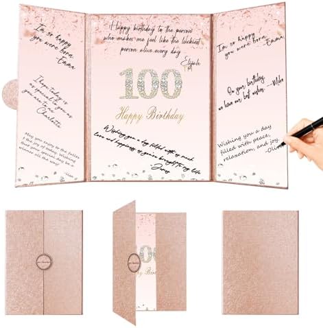 Amazon.com: Crenics Rose Gold 100th Birthday Decorations, Creative ...