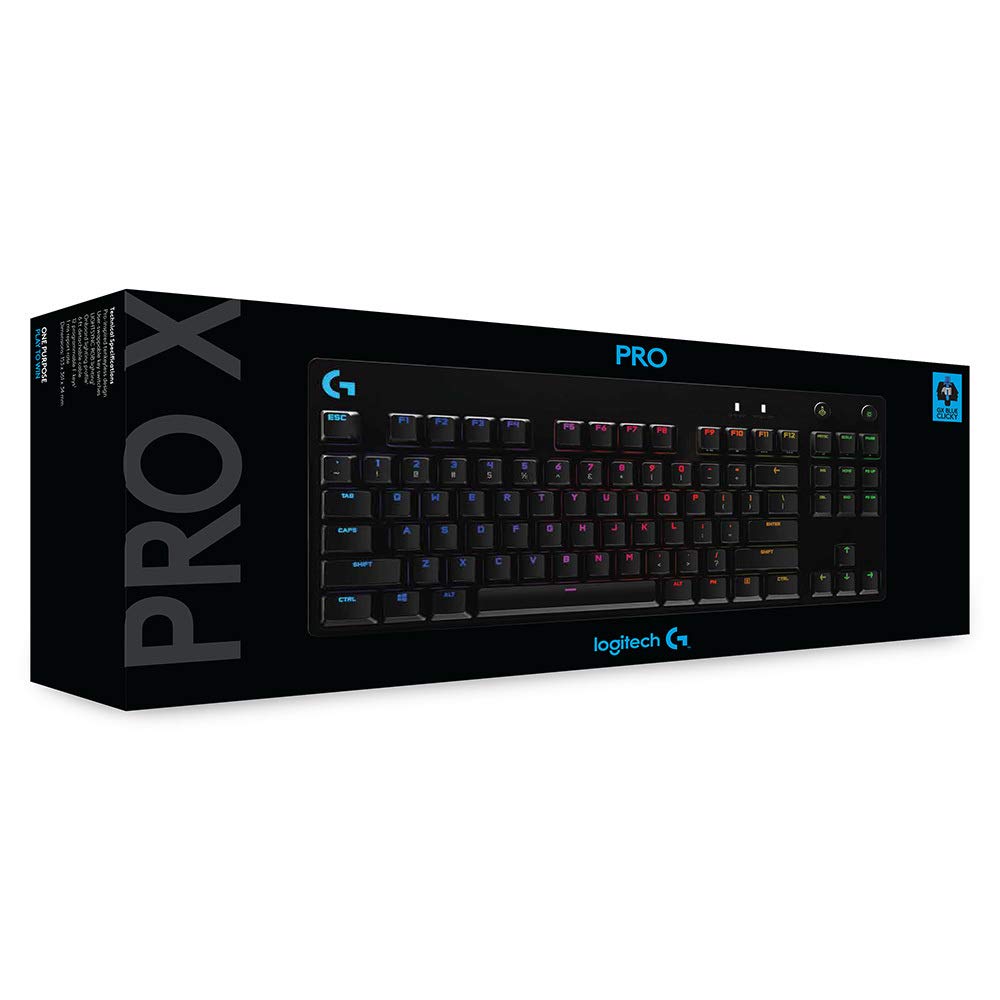 Logitech G Pro X Mechanical RGB TKL Gaming Keyboard GX Blue Clicky ...