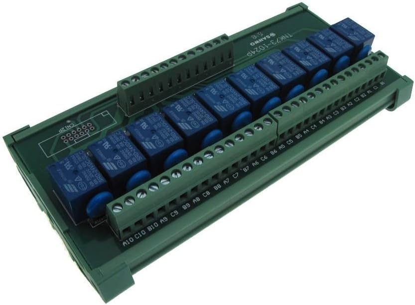 Amazon.com: 10 Channel 5VDC Relay Board PLC DIN Rail Mounting - PNP ...