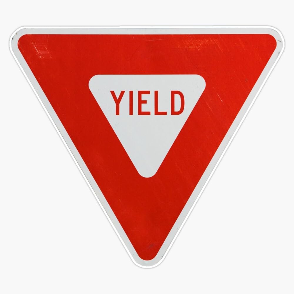 Amazon.com: LAD Studio Road Sign Traffic Yield Red Warning Window ...
