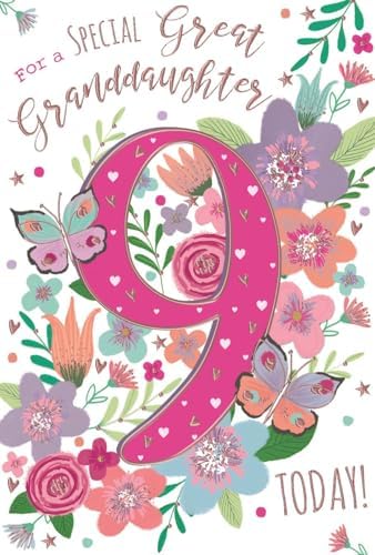 IC&G Special Great Granddaughter 9th Birthday Card - Age 9 ...