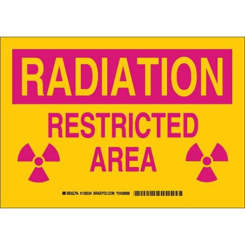 Brady 129223 Radiation and Laser Sign, Legend "Radiation Restricted ...