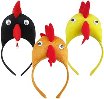 Amazon.com: VOSAREA 3PCS Chicken Headbands Chicken Hair Hoops Plush ...