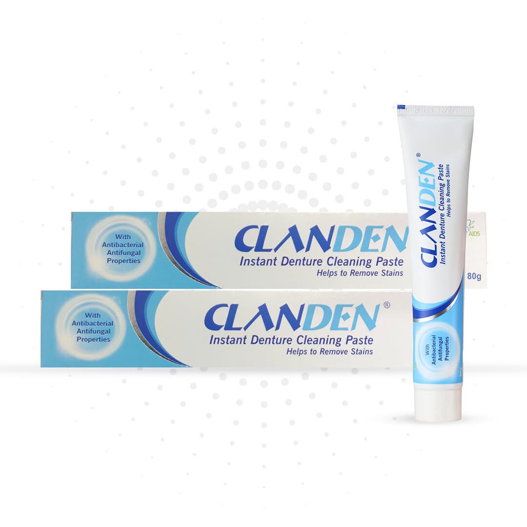 Clanden Paste | Denture Cleaning Paste | 80g | Pack of 2 : Amazon.in ...