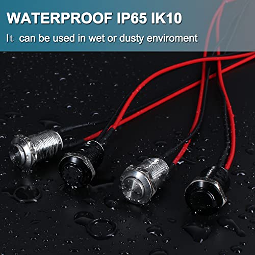 Snapklik.com : DMWD 5pcs 12mm Momentary Push Button Switch High Round Head