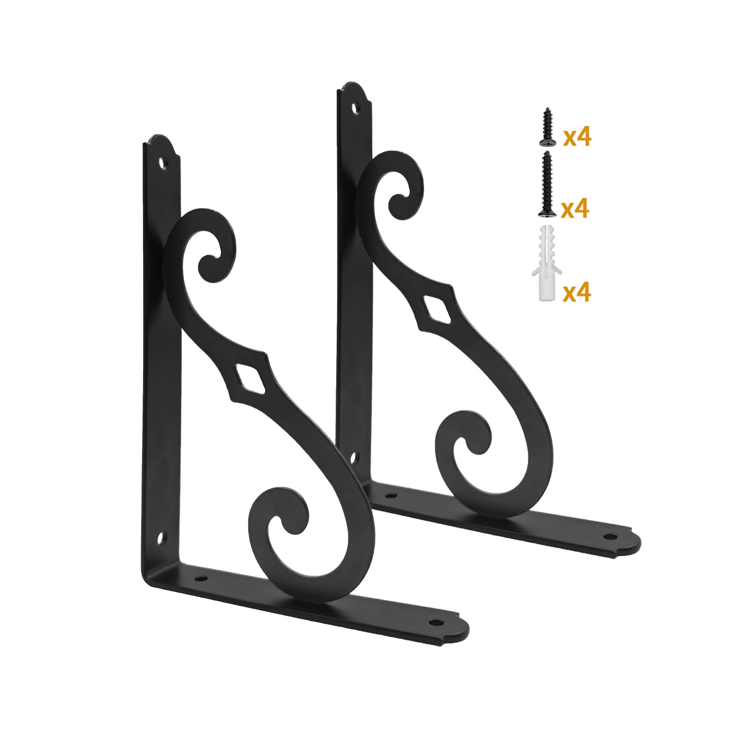 Snapklik.com : Yarssihha 5 Inch Decorative Shelf Brackets, 2 Pack Wall ...