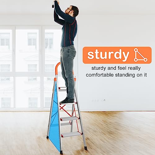 Snapklik.com : LUISLADDERS Folding Step Ladder 4 Step Ladder Aluminum ...