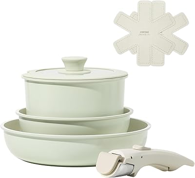 Amazon.co.jp: CAROTE カローテ フライパン セット 3点 IH対応 PFOA PFOS フリー 取っ手のとれる マーブルコート こびりつきにくい 手入れ簡単 ベージュ 一年 ...