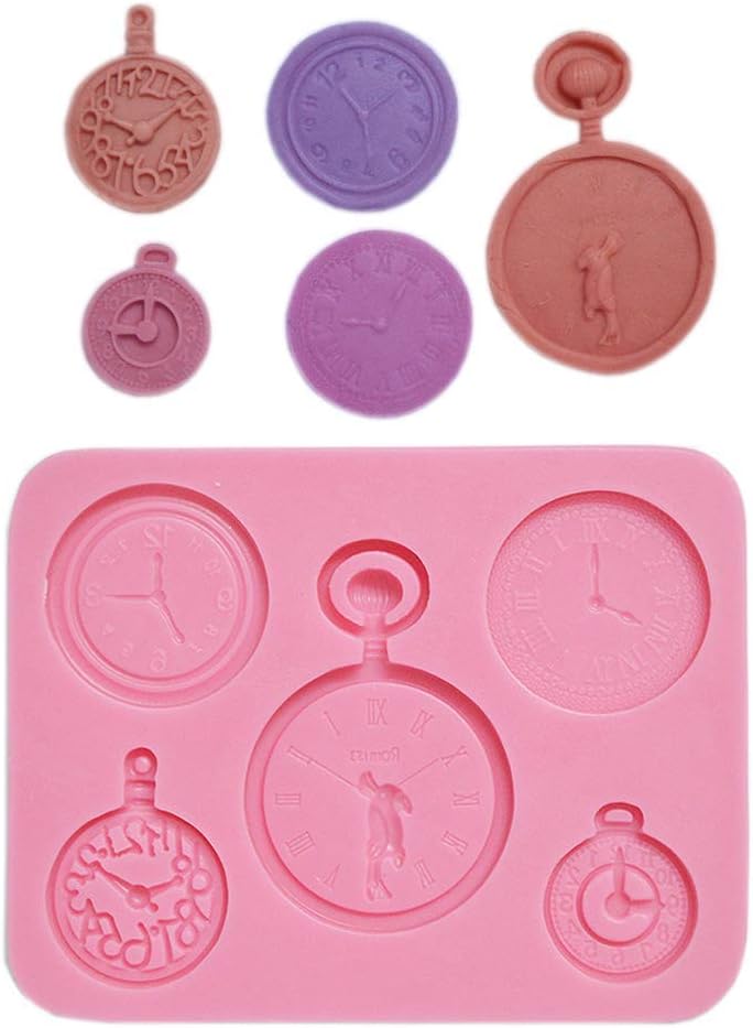 Amazon.com: Pocket Watch & Clock Silicone Fondant Mold Chocolate Candy ...