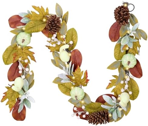 Amazon.com: Decorbyhannah Thanksgiving Garland for Front Door, 6 ft ...