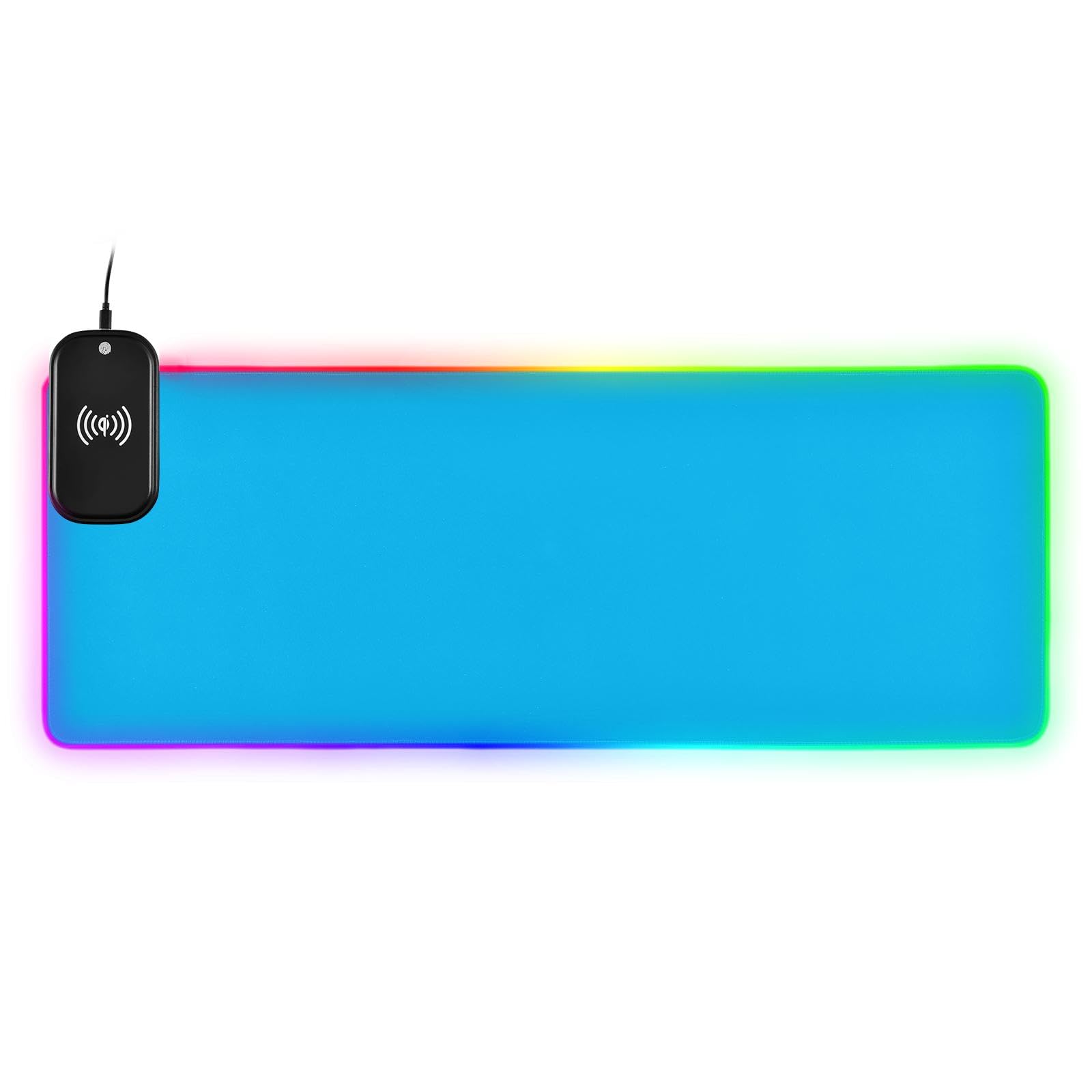 Amazon.com: Deep Sky Blue Gaming Mouse Pad with 15W Qi Fast Wireless ...